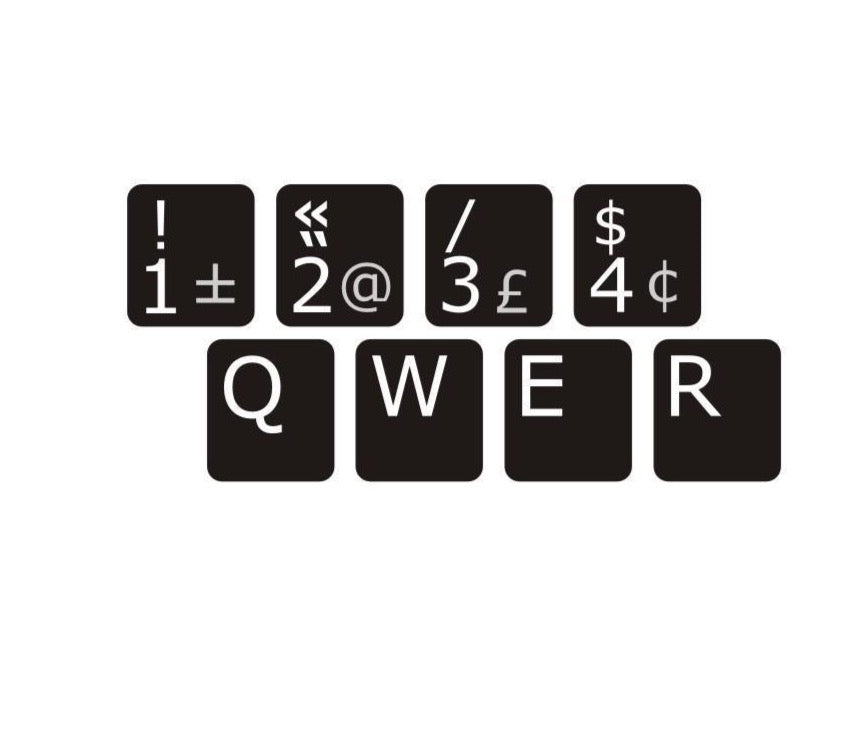 French (Canada) opaque keyboard stickers for Windows - 01022 | AbleSee